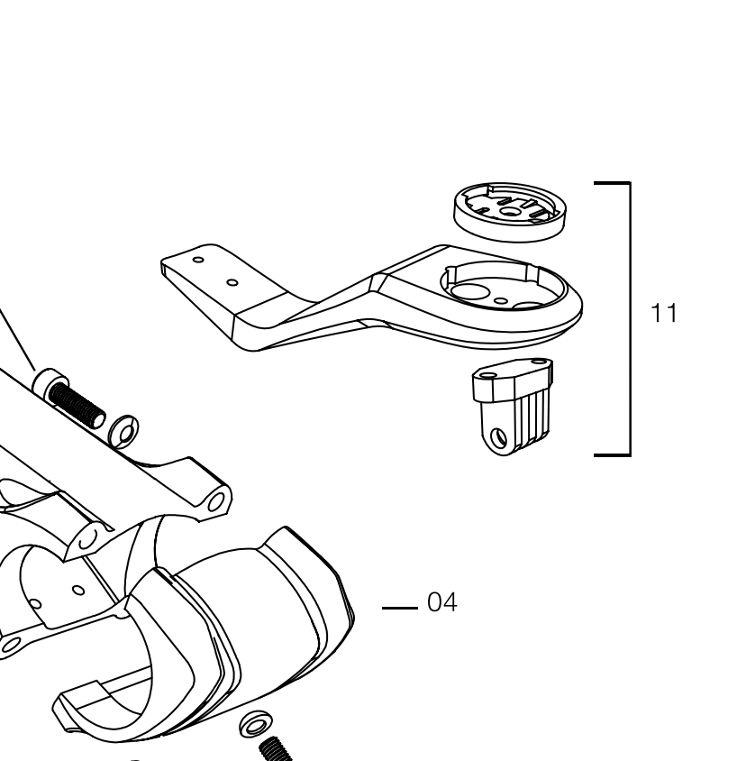 DEDA ELEMENTI VINCI COMPUTER MOUNT (FOR GARMIN, WAHOO, GOPRO ...